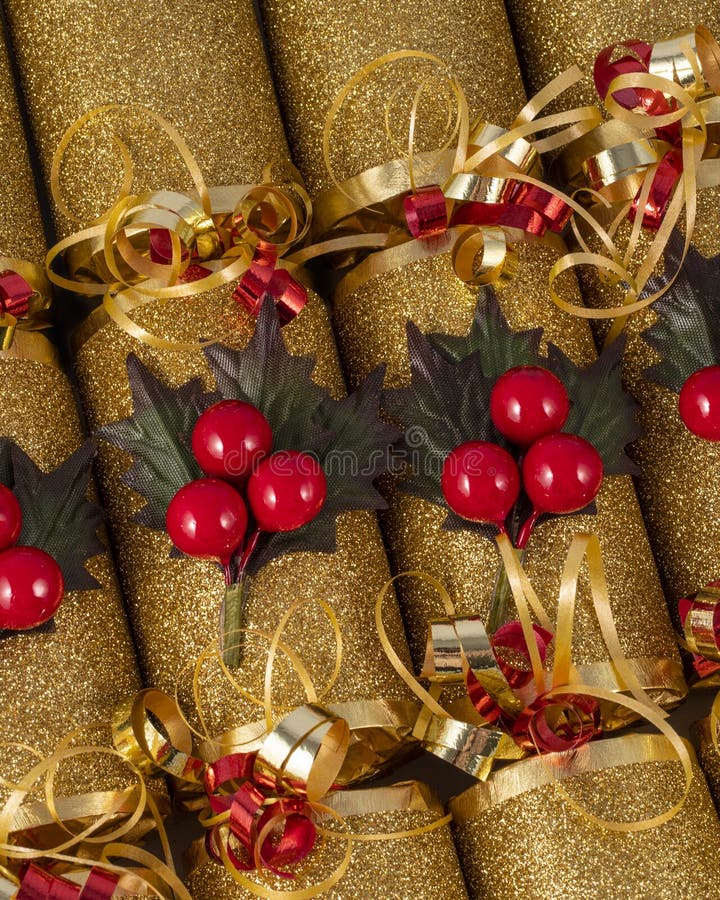 Beautiful Traditional Christmas Crackers Stock Image - Image of ...