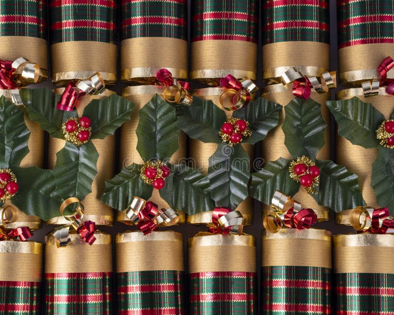 Beautiful Traditional Christmas Crackers Stock Photo - Image of bonbons ...