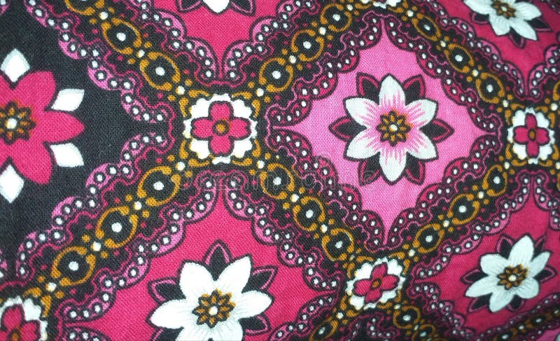 Beautiful Traditional Floral Designs in Cloth - Sri Lanka Stock Image ...