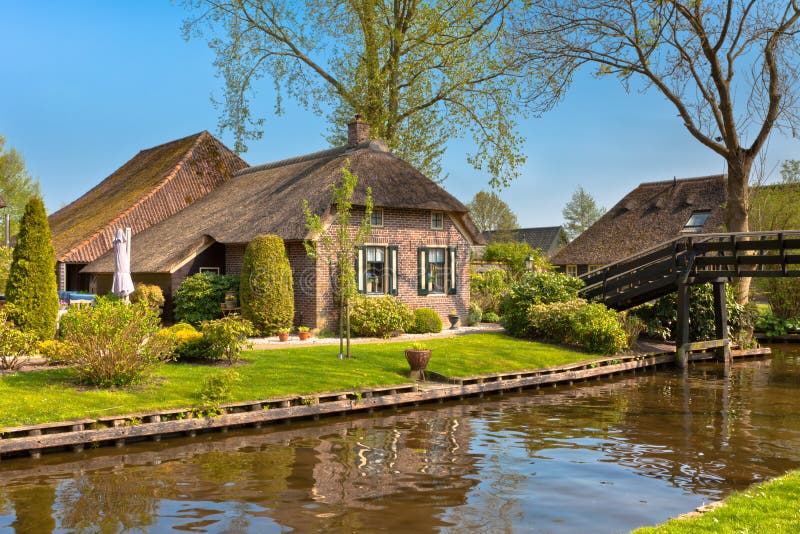 Beautiful Traditional House with a Thatched Roof Stock Image - Image of ...