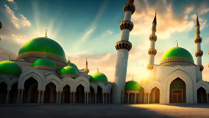 Beautiful Traditional Islamic Mosque Architecture Stock Illustration ...