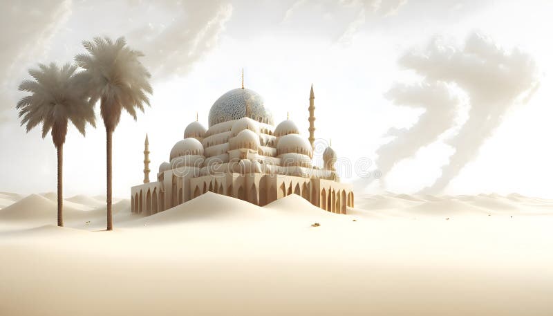 Beautiful Traditional Islamic Mosque Architecture Stock Illustration ...