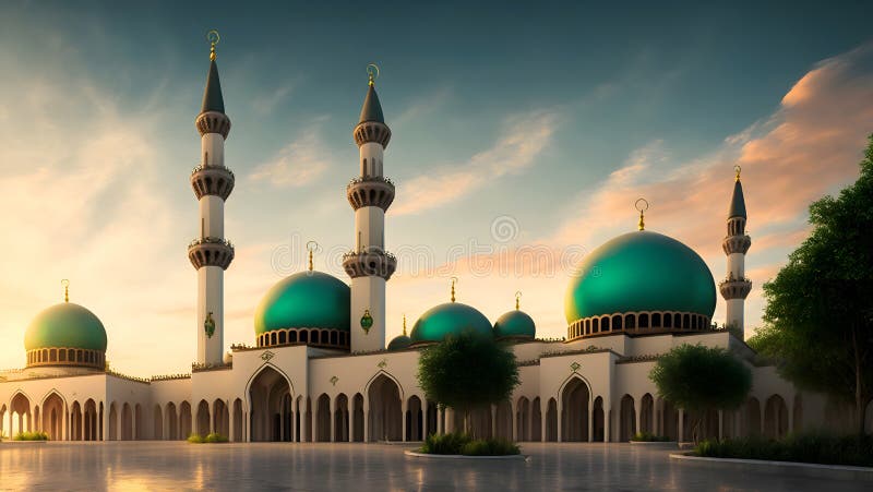 Beautiful Traditional Islamic Mosque Architecture Stock Illustration ...
