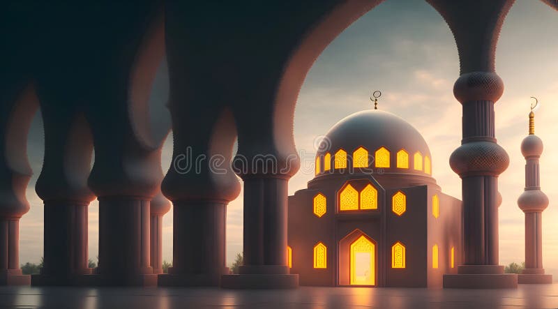 Beautiful Traditional Islamic Mosque Architecture Stock Photo - Image ...