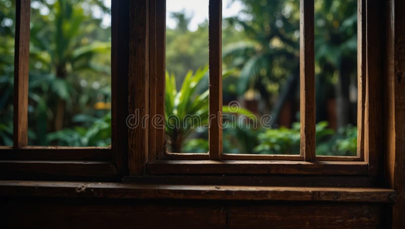 Beautiful Traditional Malay Style Wooden Window Frame. Stock Photo ...