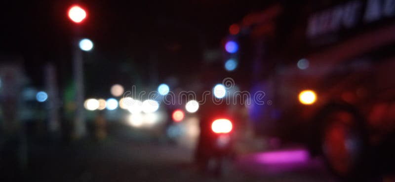 Beautiful Traffic Light Conditions at Night Stock Photo - Image of ...