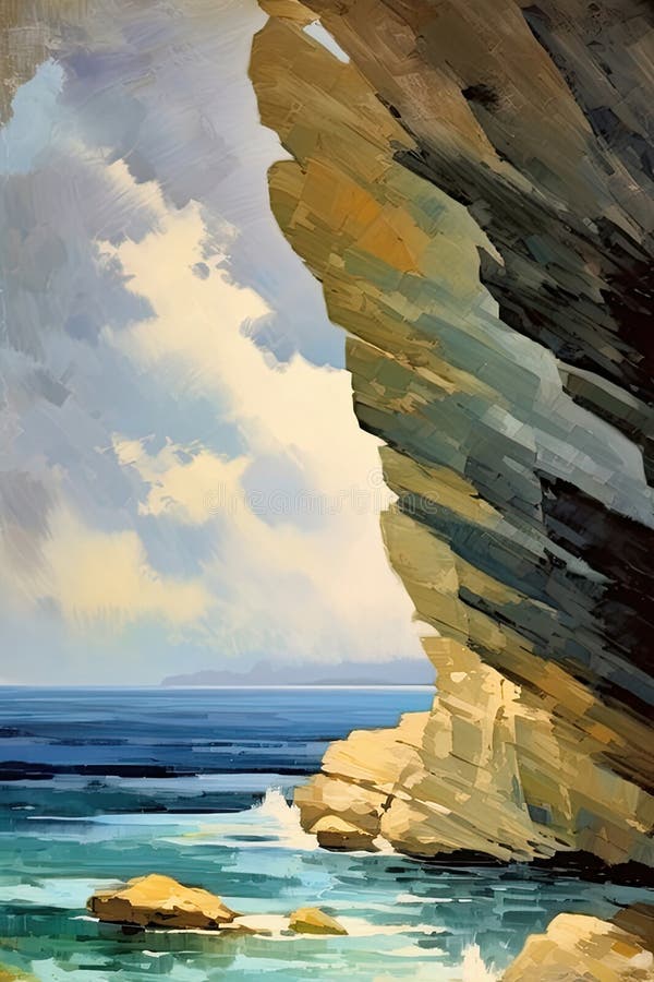 Beautiful Tranquil Landscape Watercolor Illustration Stock Image ...