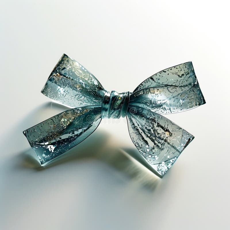 Delicate Translucent Bow Shimmering Under Soft Light on Smooth Surface ...