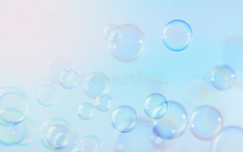 Beautiful Transparent Blue Soap Bubbles Abstract Background. Soap Sud ...