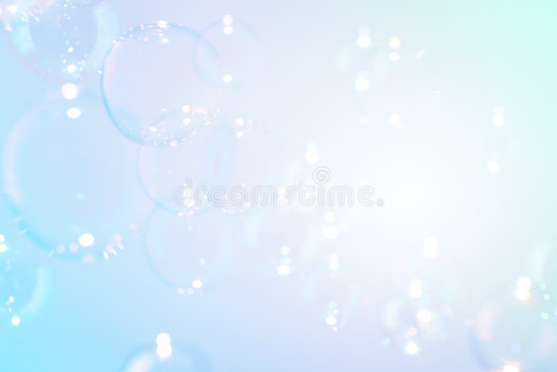Beautiful Transparent Blue Soap Bubbles Texture on White Blurred ...