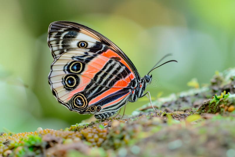Beautiful Transparent Butterfly Rests among the Foliage of a Garden ...