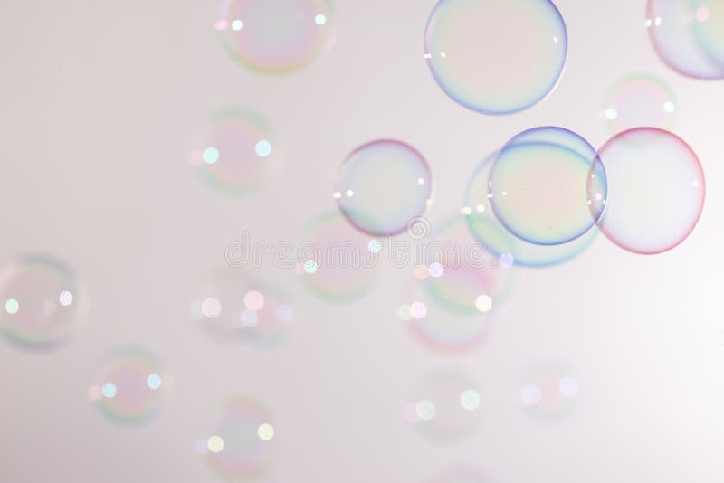 Beautiful Transparent Colorful Blue And Pink Soap Bubbles Floating ...