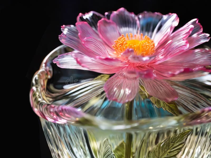 Beautiful Transparent Crystal Unique Flower. Floral Background Stock ...