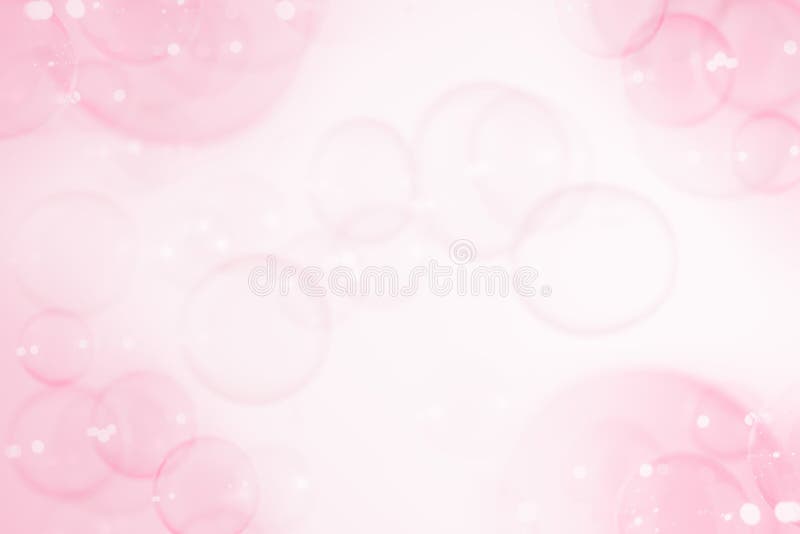 Beautiful Transparent Pink Soap Bubbles Frame on White Background ...