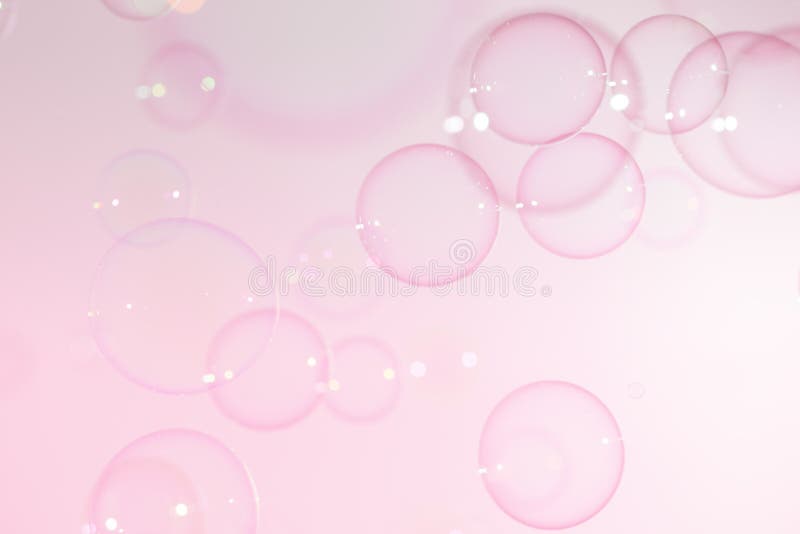 Beautiful Transparent Soap Bubbles Float on a Pink Texture Background ...