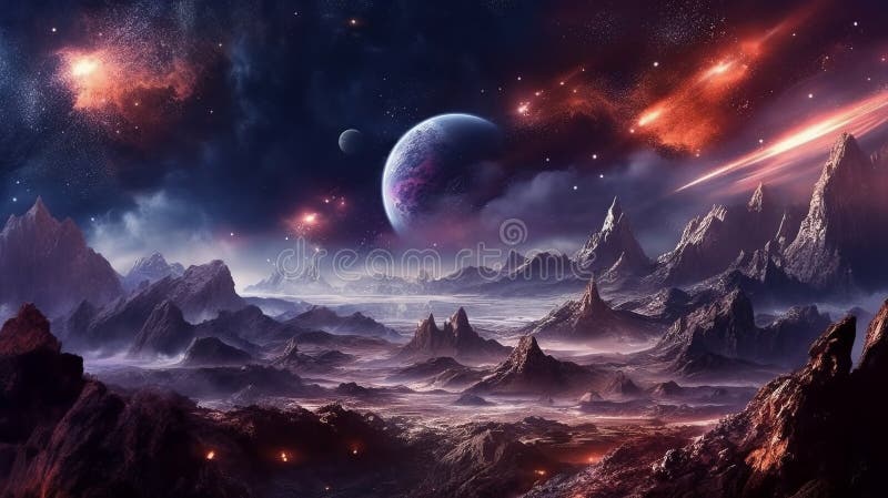 Beautiful Travel in Deep Space and Nebula. Generative AI Stock Photo ...