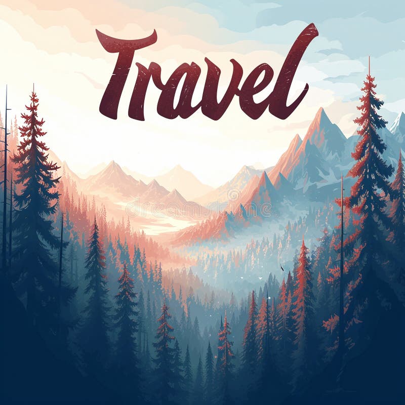 A Beautiful Travel Logo with a Forest Stock Image - Image of icons ...