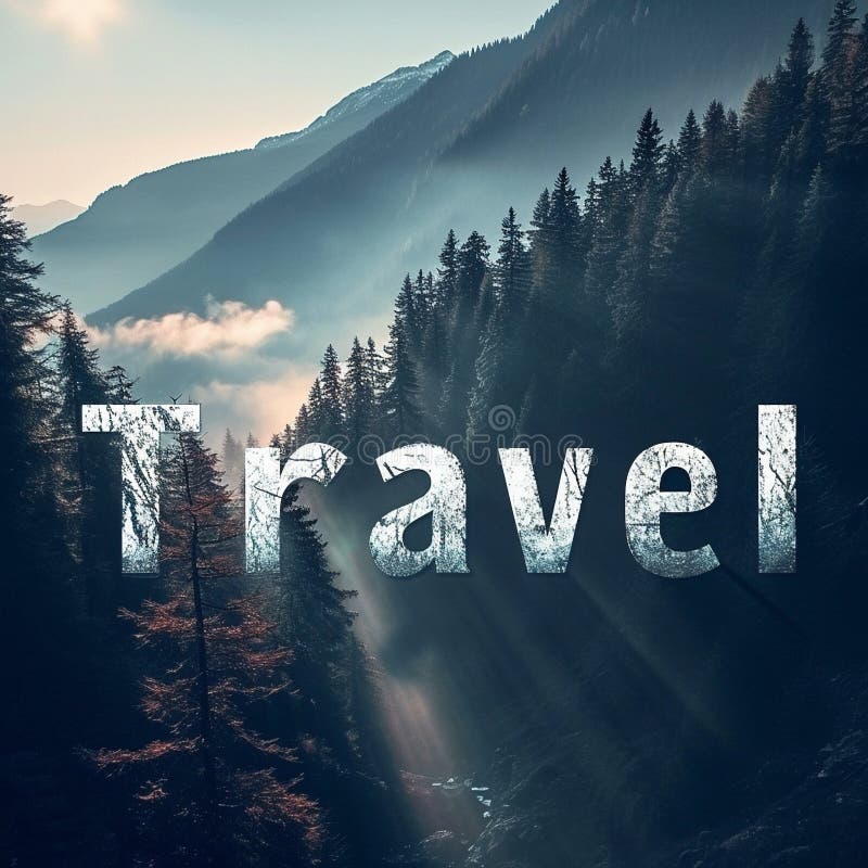 A Beautiful Travel Logo with a Forest Stock Image - Image of light ...