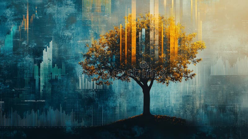 A Beautiful Tree Amidst Data Patterns: a Metaphor for Growth and Nature ...