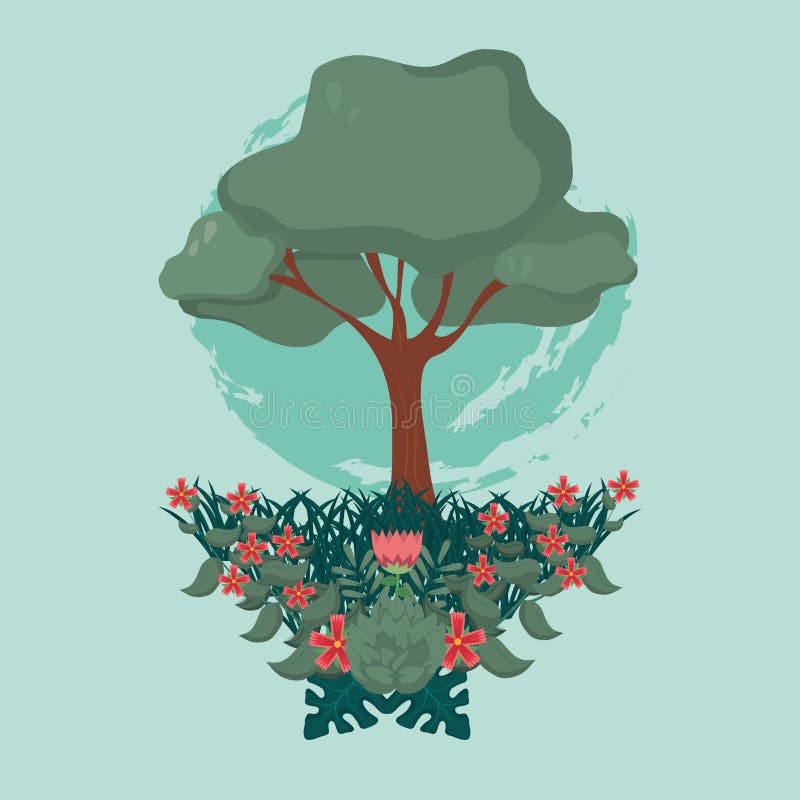 Beautiful tree cartoon stock vector. Illustration of scenic - 112712023