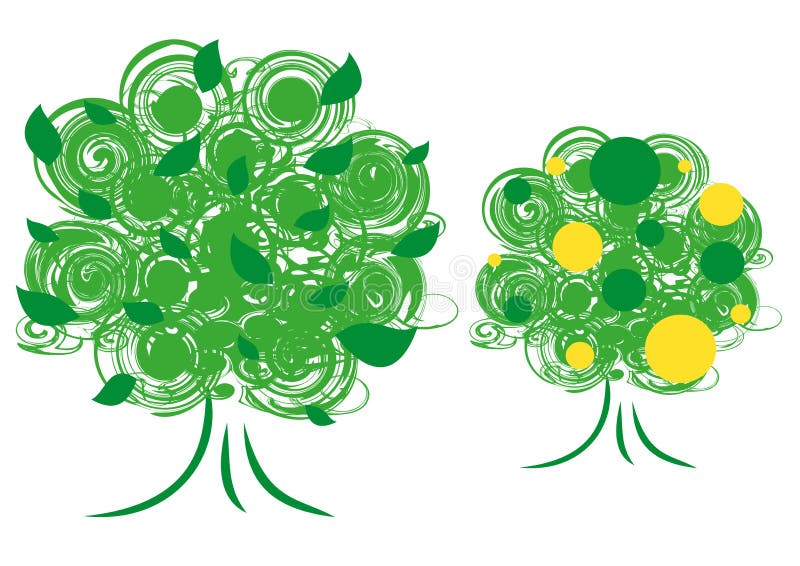 Beautiful tree of curls stock vector. Illustration of nature - 35872513