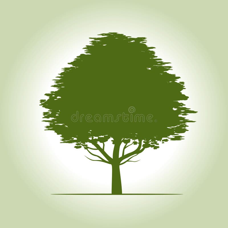 Beautiful Green Tree with Leaves. Vector Illustration. Stock Vector ...
