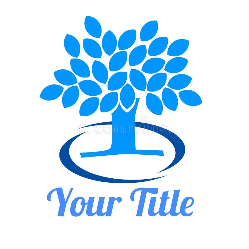 Beautiful Tree Logo with Blue Color Stock Illustration - Illustration ...