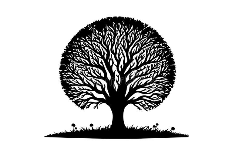 Beautiful Tree Silhouette Illustration Stock Illustration ...