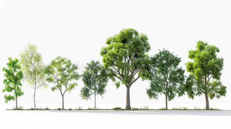 Beautiful Trees of Different Sizes and Types, Generative AI Stock Photo ...