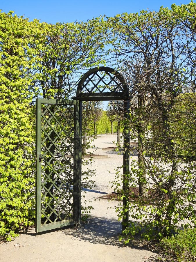 The two trees are as gate stock photo. Image of built - 83128450