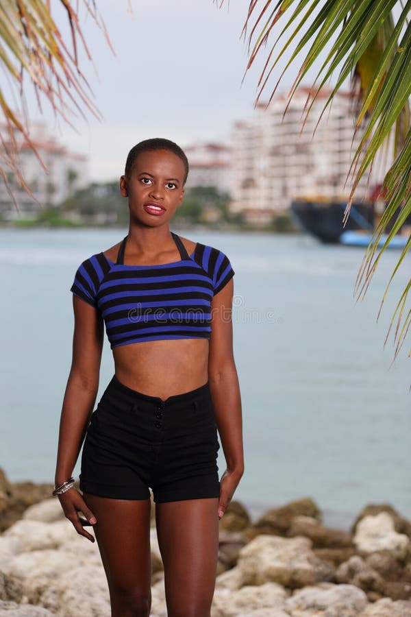 Beautiful Trendy Model in Miami Stock Photo - Image of african ...