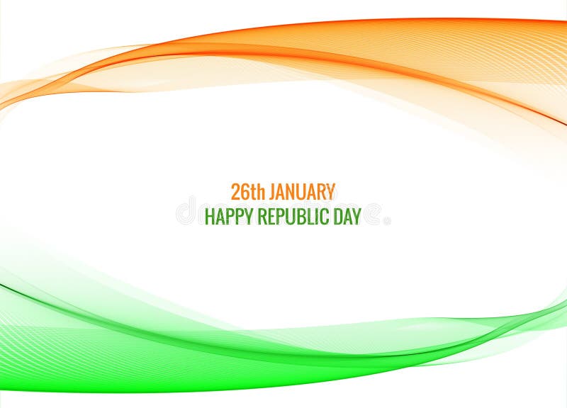 .Beautiful Tricolor Indian Flag Wave Theme Card Design Stock Vector ...