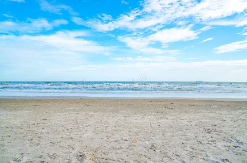 Beautiful Tropical Beach Blue Sea Blue Sky . Stock Image - Image of ...