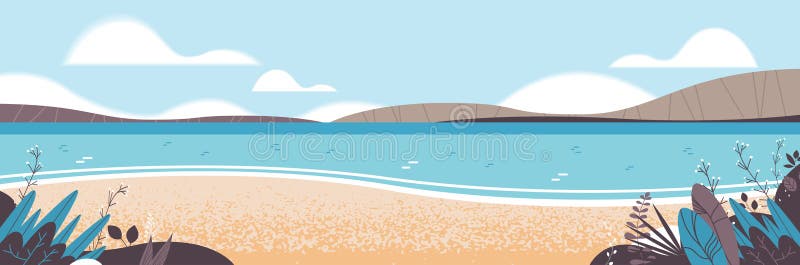 Beautiful Tropical Beach Landscape Summer Seaside Horizontal Stock ...