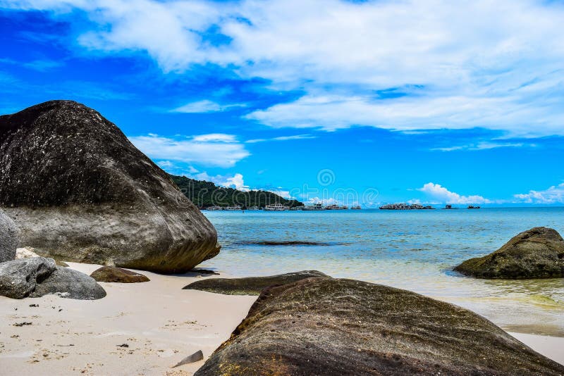 Beautiful Tropical Beach with Sea View, Clean Water Stock Image - Image ...