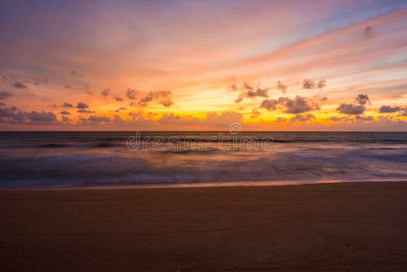 Beautiful Tropical Beach in the Twilight Period Stock Photo - Image of ...