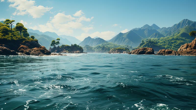 Beautiful Tropical Islands Landscape Background Stock Illustration ...