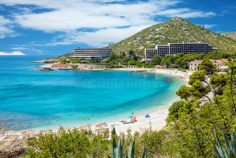 Beautiful Turquoise Beach in Mlini, Croatia Stock Photo - Image of ...