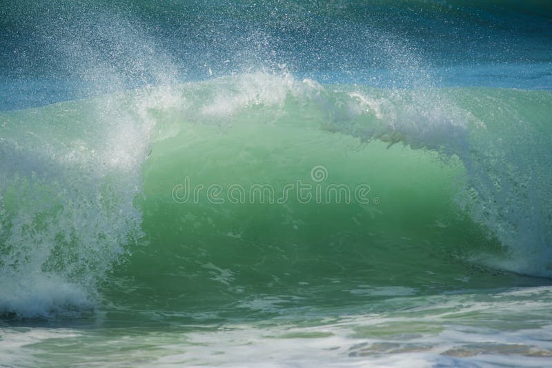 Translucent Surf Wave at the Edge of the Lagoon Stock Photo - Image of ...