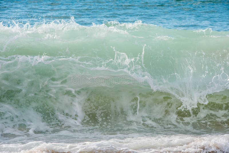 Translucent Surf Wave at the Edge of the Lagoon Stock Photo - Image of ...