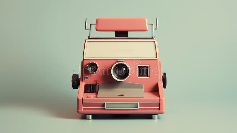 A Beautiful Turquoise Retro Instant Print Camera Stock Illustration ...