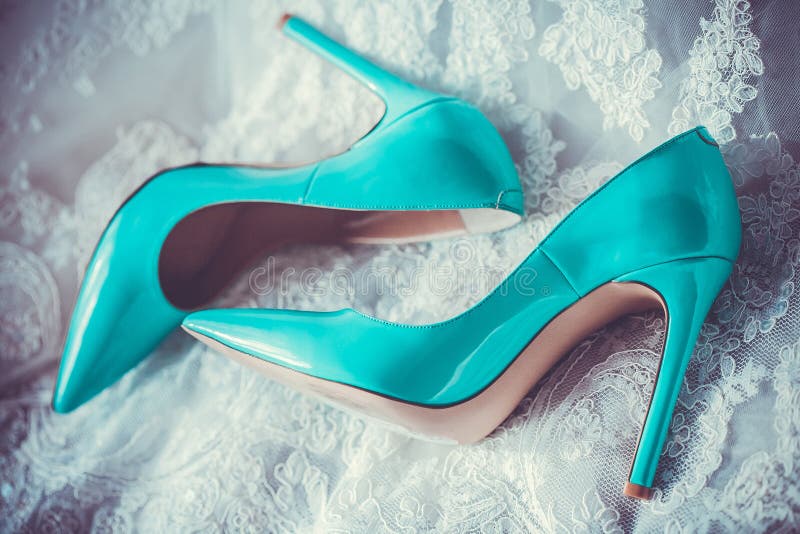 Turquoise shoes stock image. Image of reflection, glamour - 24330895