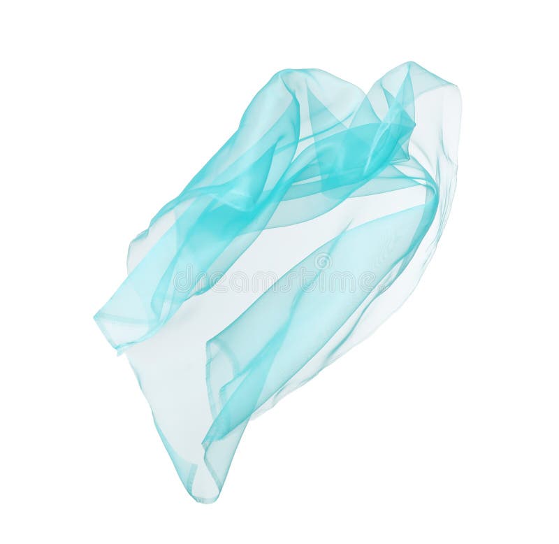 Beautiful Turquoise Tulle Fabric Flying White Background Stock Photos ...