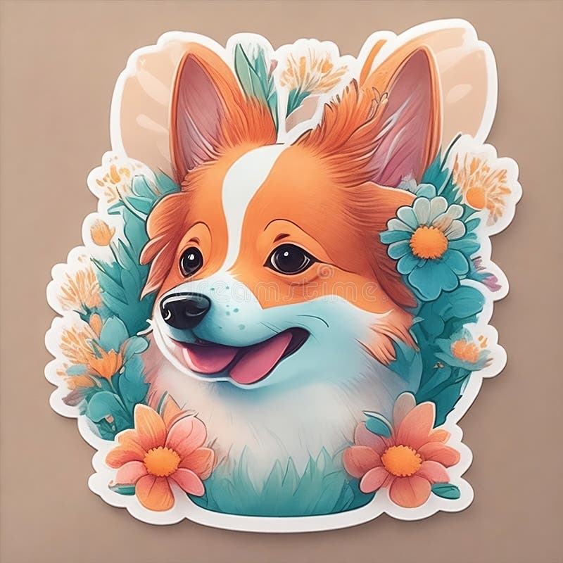 Beautiful Fox Face Stiker , Tshart Print Design Stock Illustration ...