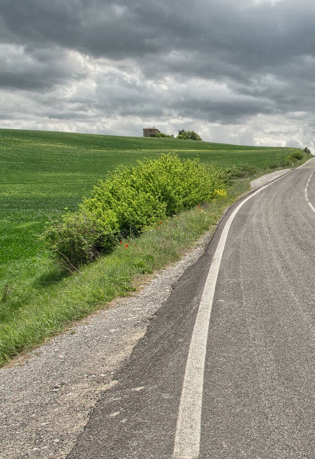 Beautiful Tuscan Road in Spring, Italy Stock Photo - Image of empty ...