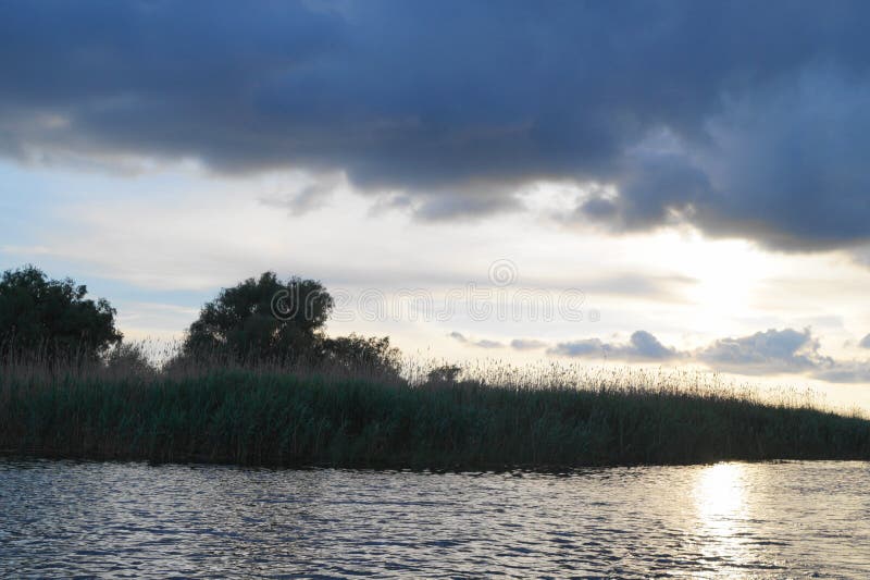 Beautiful Twilight in the Danube Delta Stock Photo - Image of delta ...