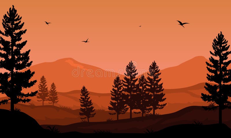 Beautiful Twilight Sky Scenery in the Afternoon. Vector Illustration ...