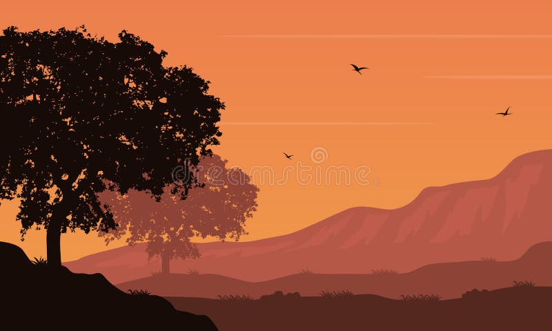 A Beautiful Twilight Sky Scenery in the Afternoon. Vector Illustration ...