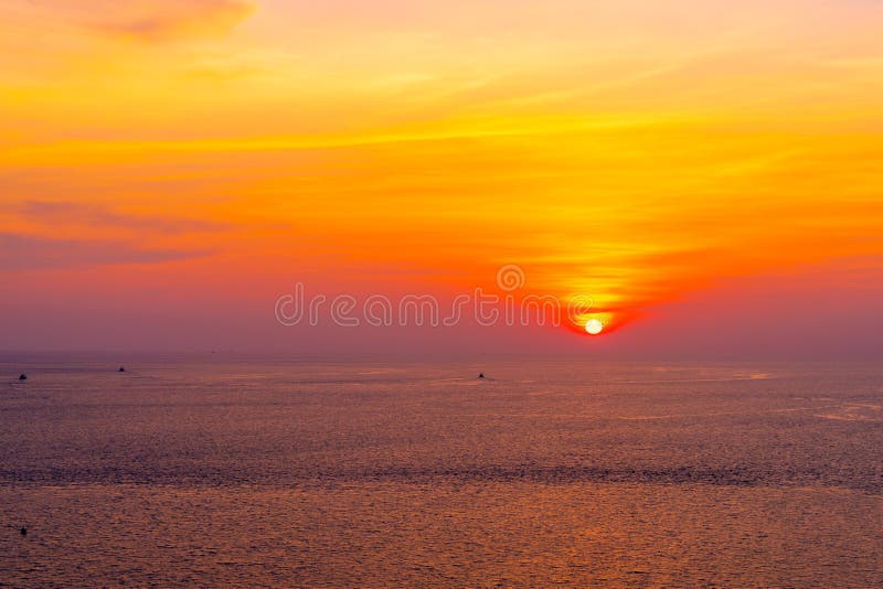 Beautiful Twilight Sunset Sky with Sea and Ocean Stock Image - Image of ...