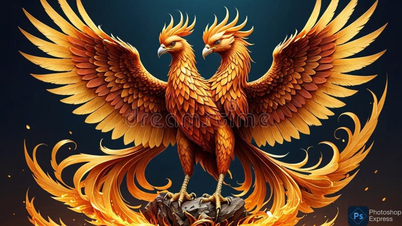 Beautiful Twin Pheonix Bird Generate Ai Stock Illustration ...